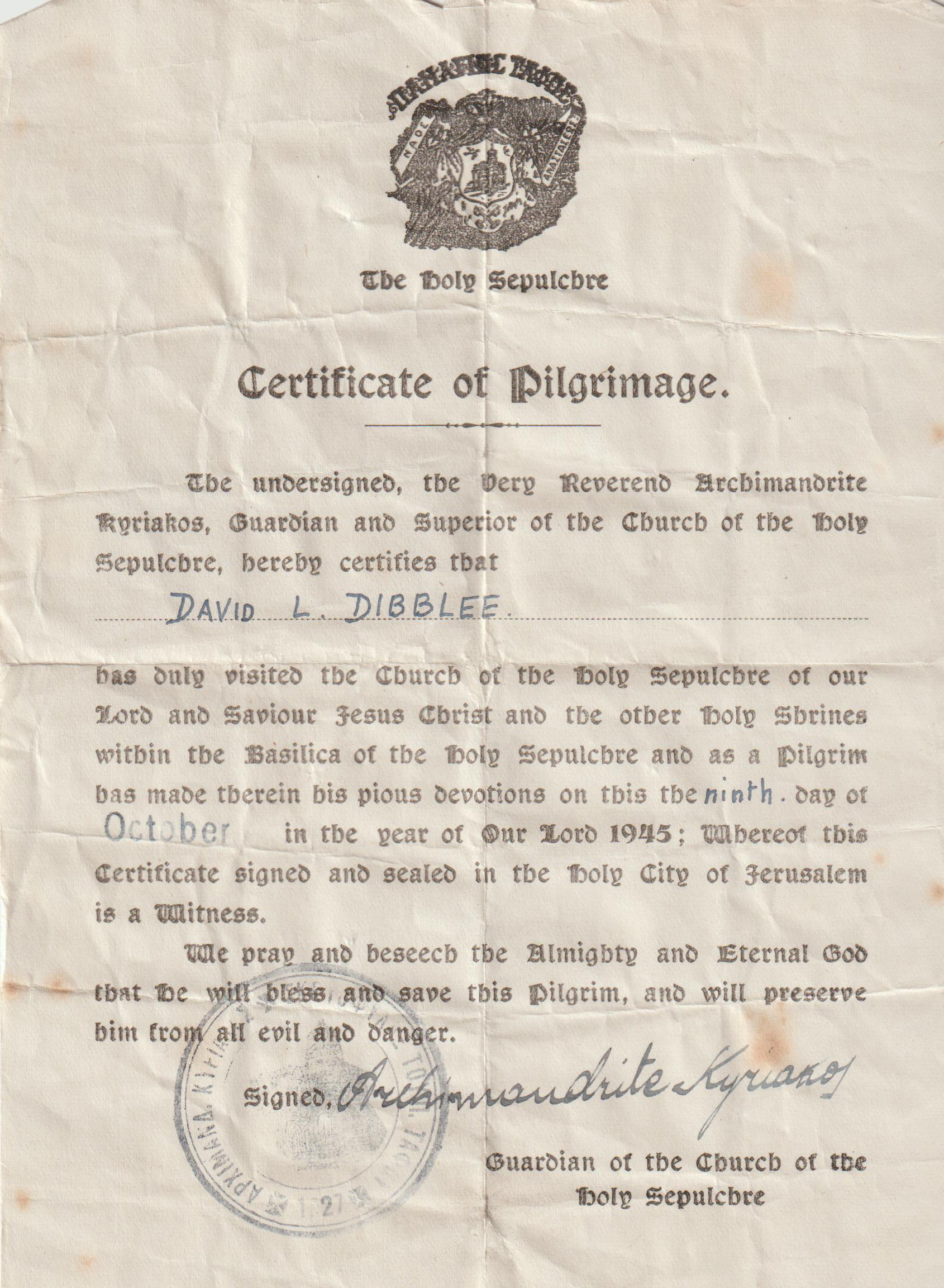 Early Dibblees - David